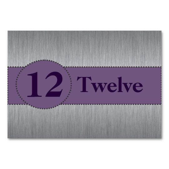 Silver & Purple Table Card Template | Zazzle.com