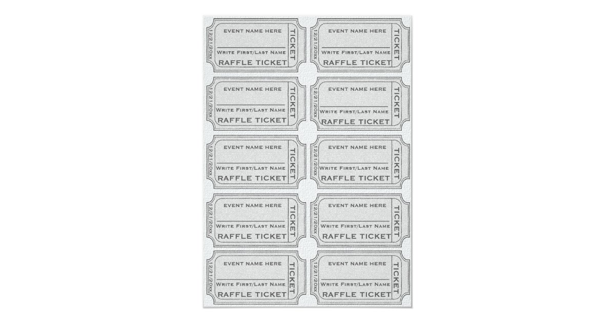 Silver Raffle Tickets for Invitations | Zazzle.com