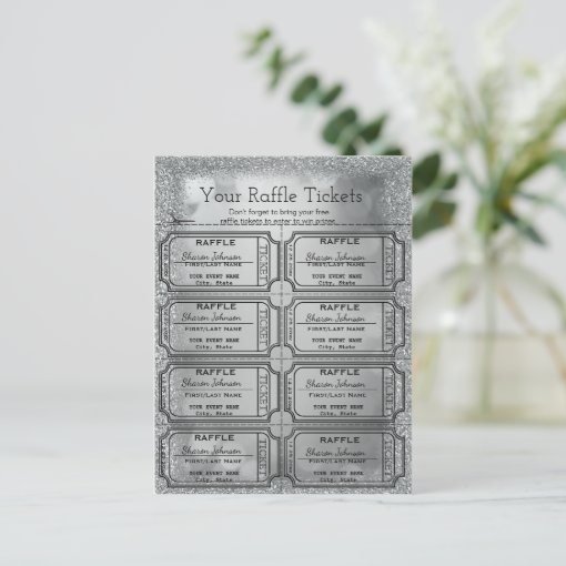 Silver Raffle Tickets Postcard | Zazzle