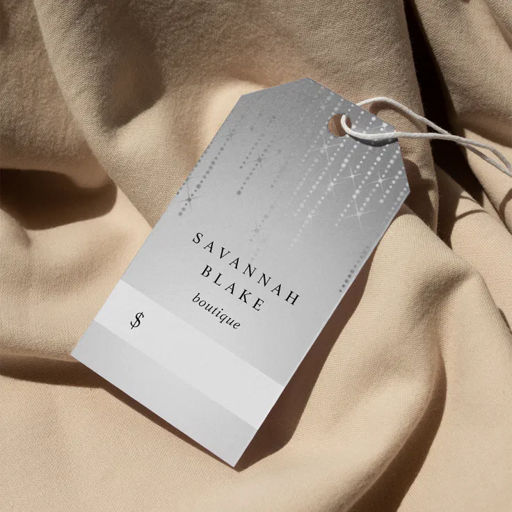 Silver Rain Price Tags | Zazzle