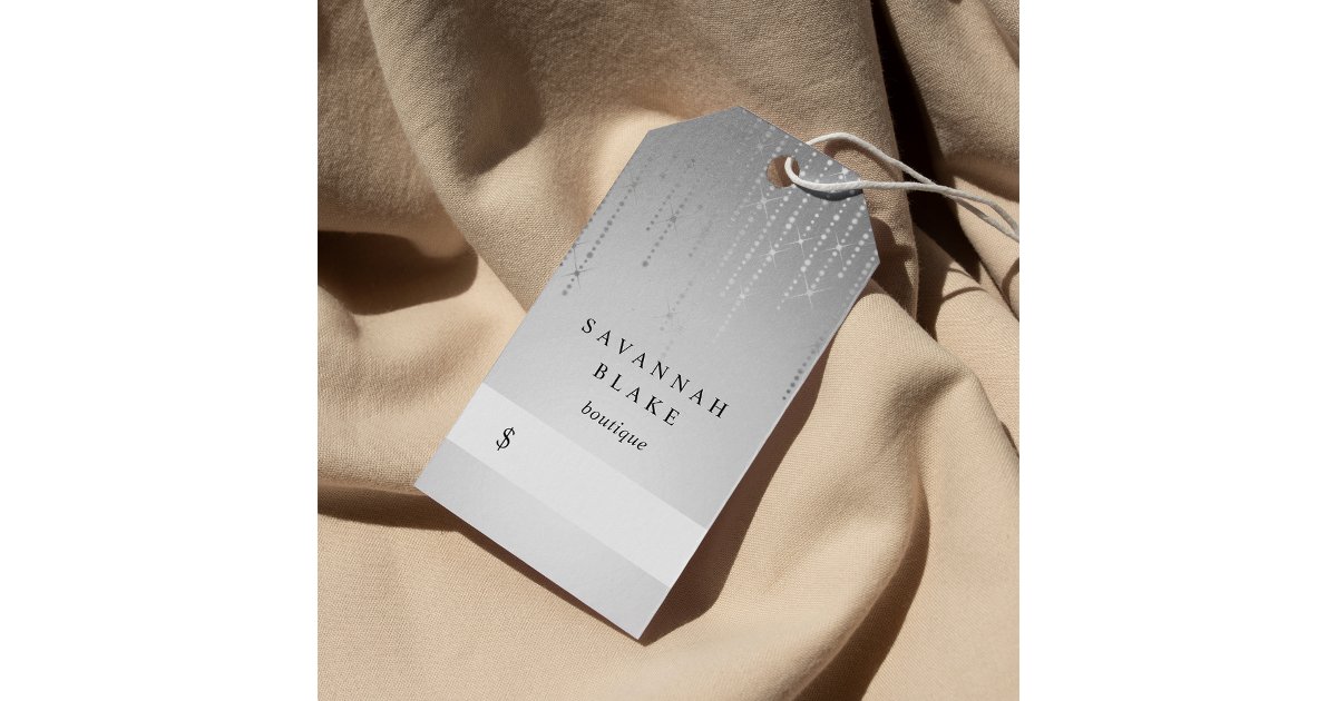 Silver Rain Price Tags | Zazzle
