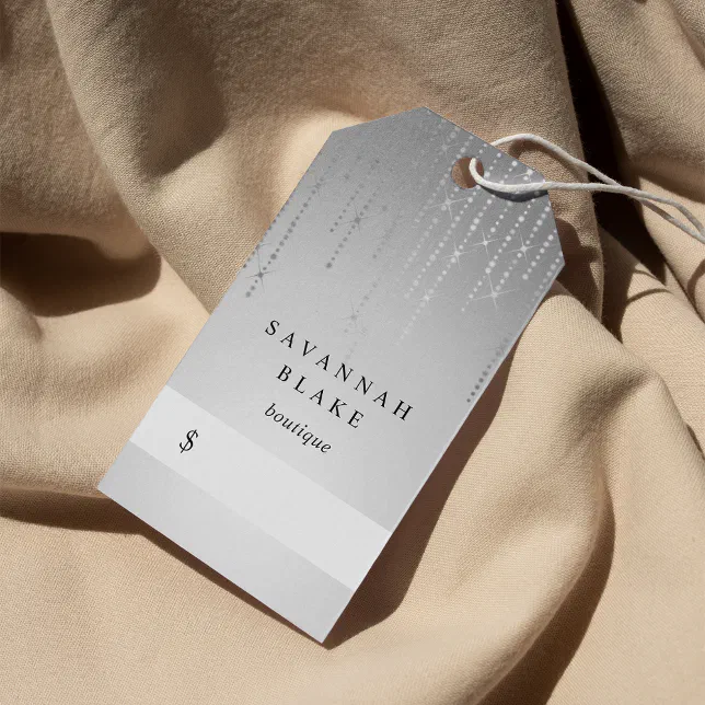 Silver Rain Price Tags | Zazzle