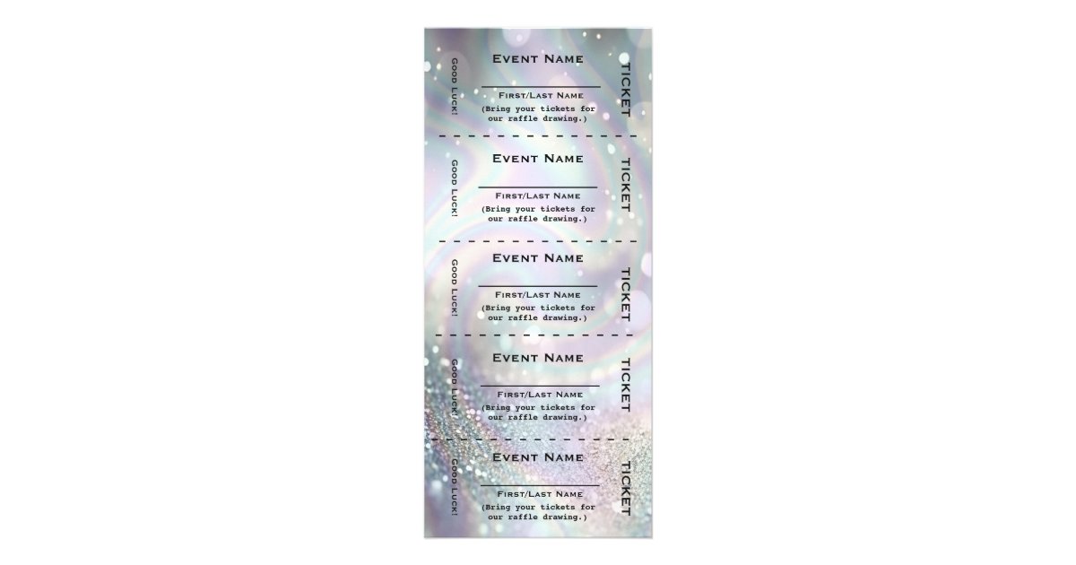 Silver Rainbow Raffle Ticket Rack Card | Zazzle
