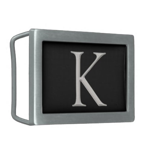 Silver Raised "K" Initial Belt Buckle | Zazzle