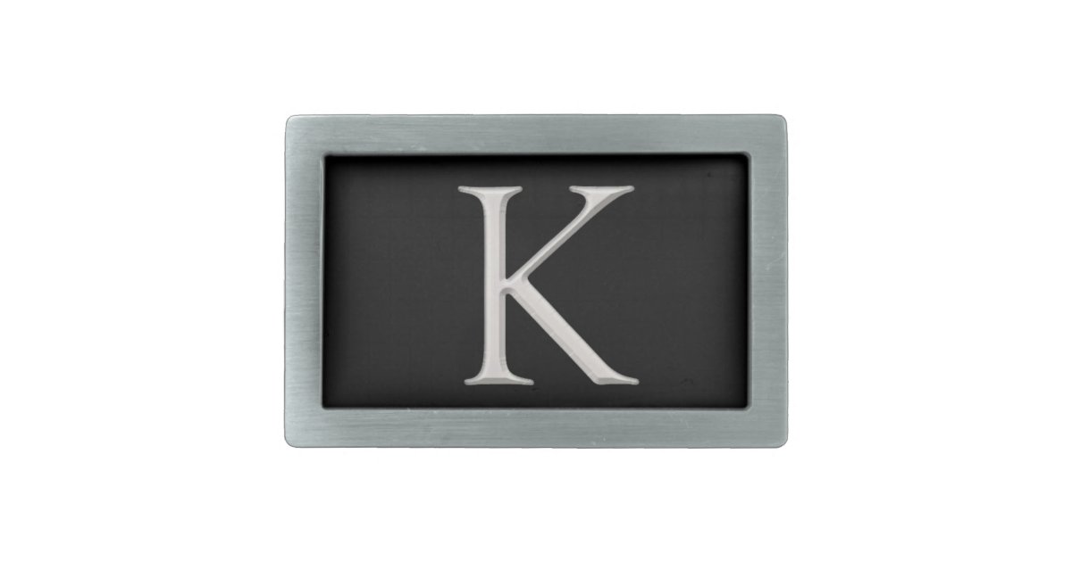 Silver Raised "K" Initial Belt Buckle | Zazzle