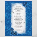 Silver Royal Blue Quince DIY Scroll Invitations | Zazzle