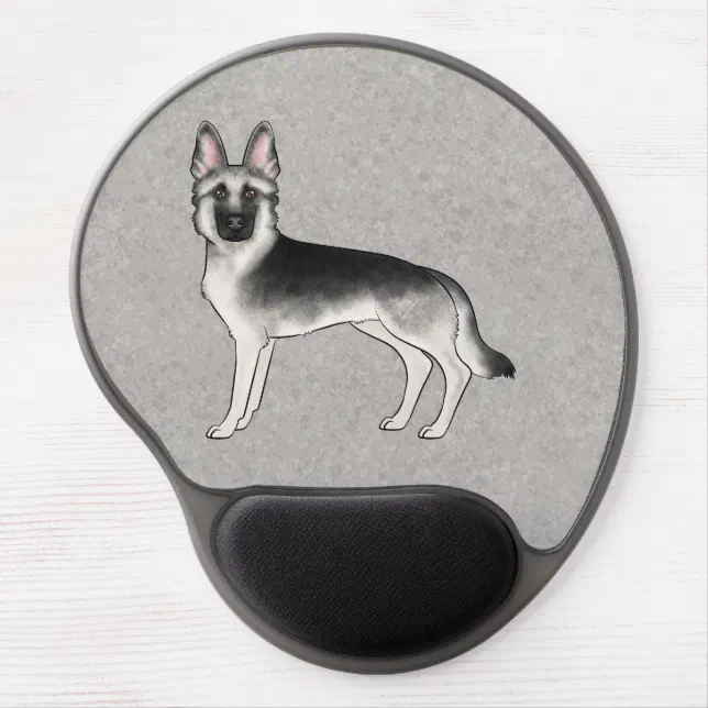 Silver Sable German Shepherd Cute Cartoon Dog Gel Mouse Pad | Zazzle