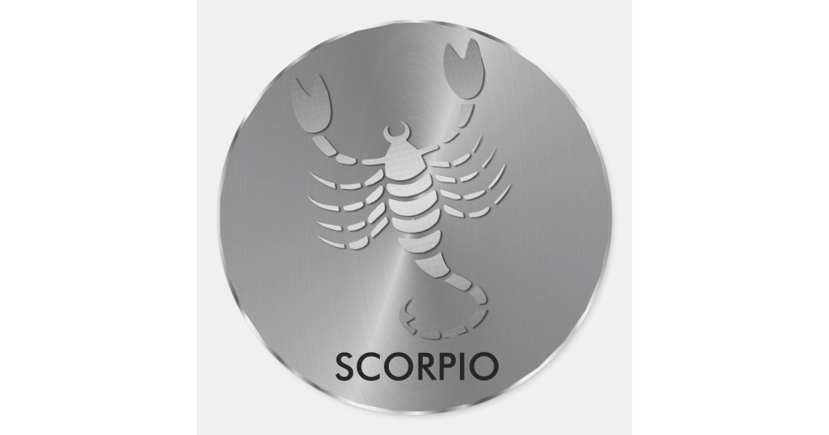 Silver Scorpio the Scorpion - Zodiac Sign Classic Round Sticker | Zazzle