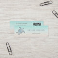 Silver Sea Turtle QR Code Beach Style Mini Business Card | Zazzle