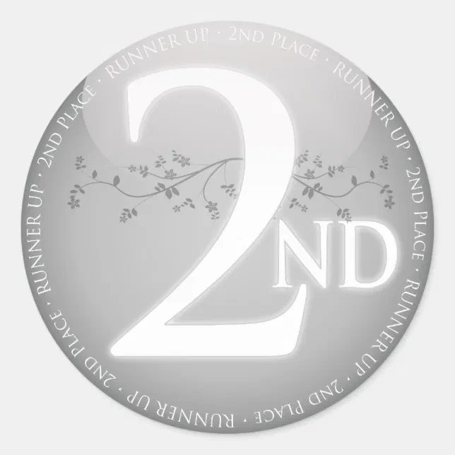 Silver Second Place (2nd) Award Classic Round Sticker | Zazzle