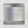 Silver Sequin Pattern | Silver Metallic Background Square Business Card ...