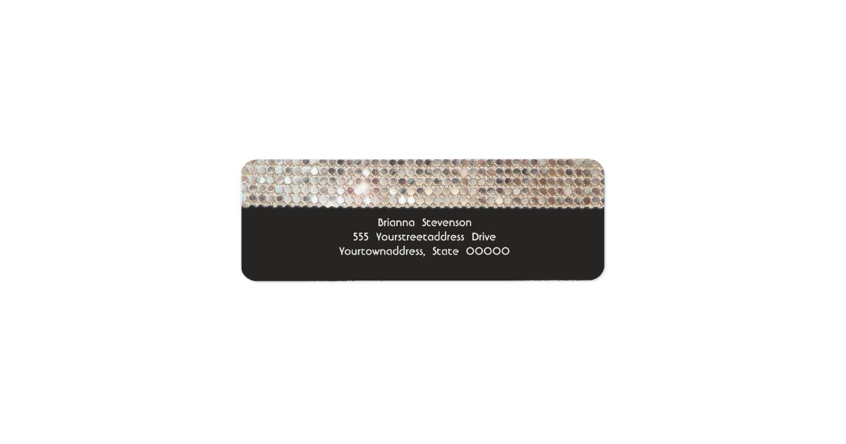 Silver Sequins Return Address Labels | Zazzle