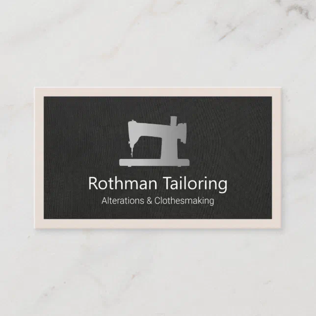Silver Sewing Machine Tailor or Seamstress Calling Card | Zazzle