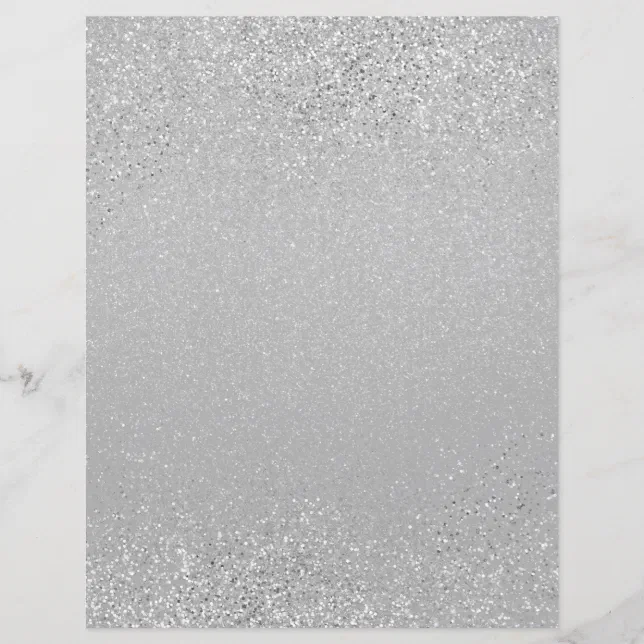 Silver Shimmer Glitter Dust Scrapbook Paper | Zazzle