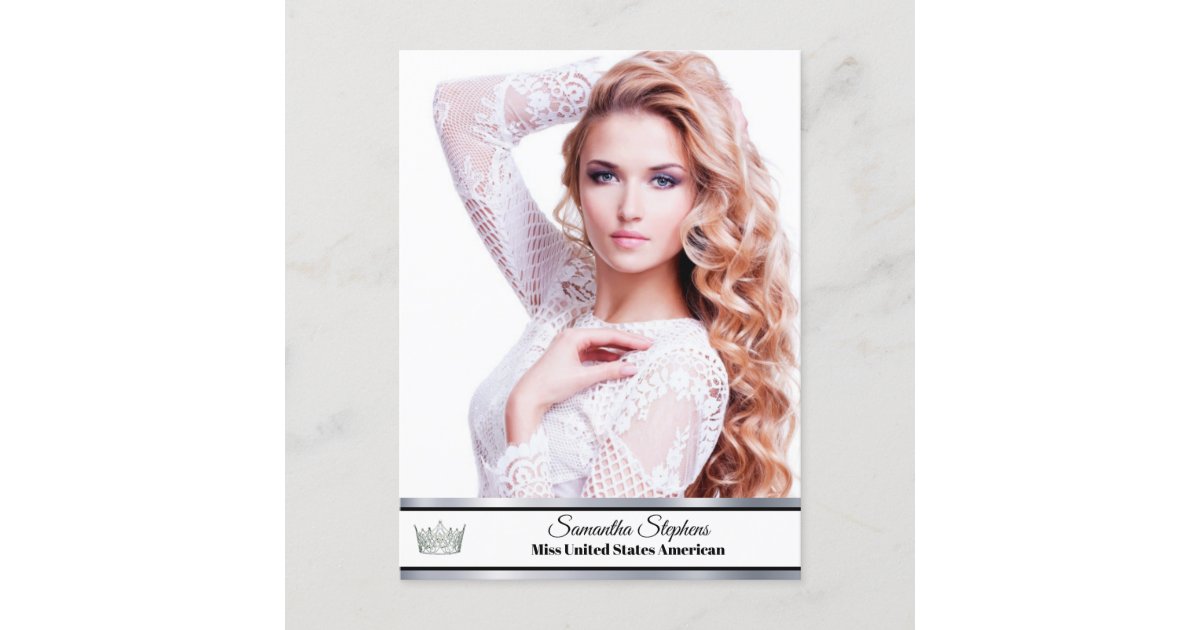 Silver Shine Custom Pageant Promo Card Postcard | Zazzle