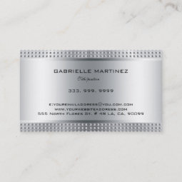 Silver Shiny Metallic Design-Stainless Steel Look Business Card | Zazzle