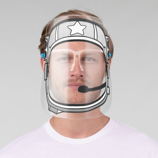 Silver Space Astronaut Helmet With Mic Face Shield | Zazzle