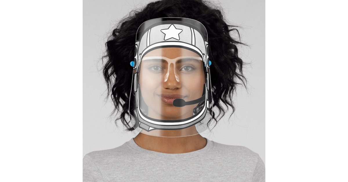 Silver Space Astronaut Helmet With Mic Face Shield | Zazzle