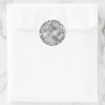 Silver Sparkle Classic Round Sticker | Zazzle