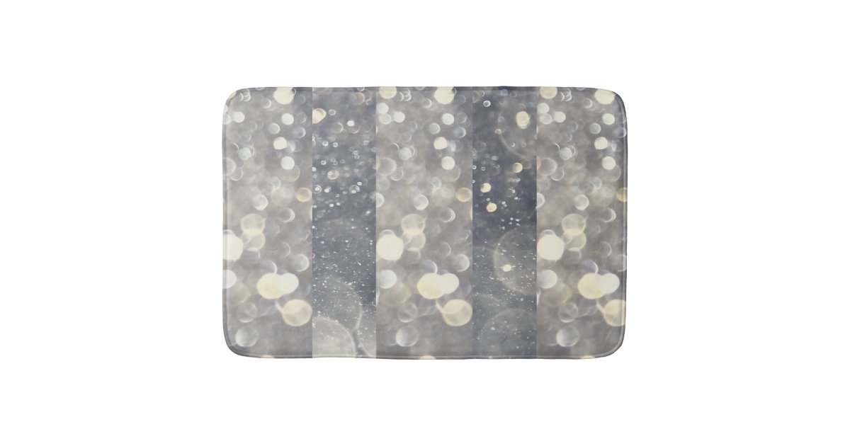 Silver Sparkle Glitter Glamour Glam Modern Trendy Bathroom Mat | Zazzle