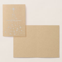 Silver Sparkles Christmas Tree Foil Card | Zazzle