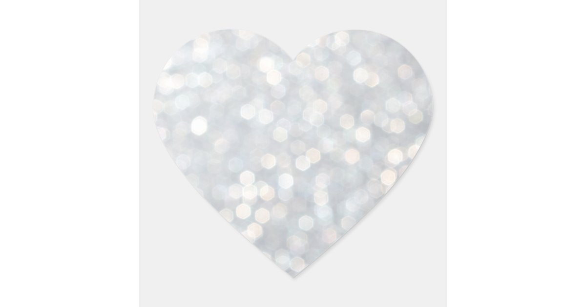 Silver Sparkles Heart Sticker | Zazzle