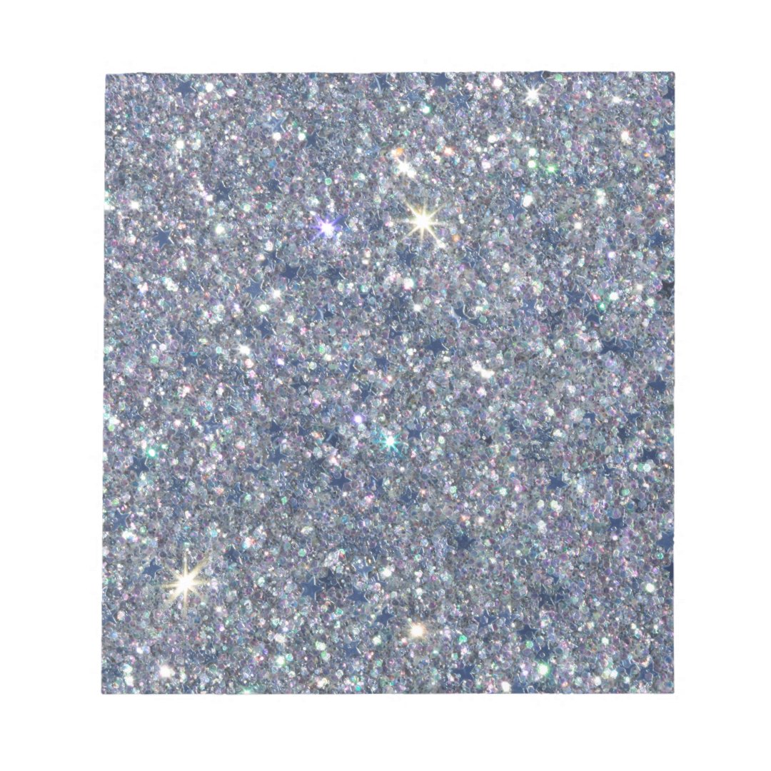 silver sparkles sparkle glitter texture background notepad | Zazzle