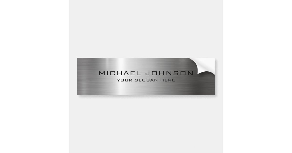 Silver Stainless Steel Metal Bumper Sticker | Zazzle