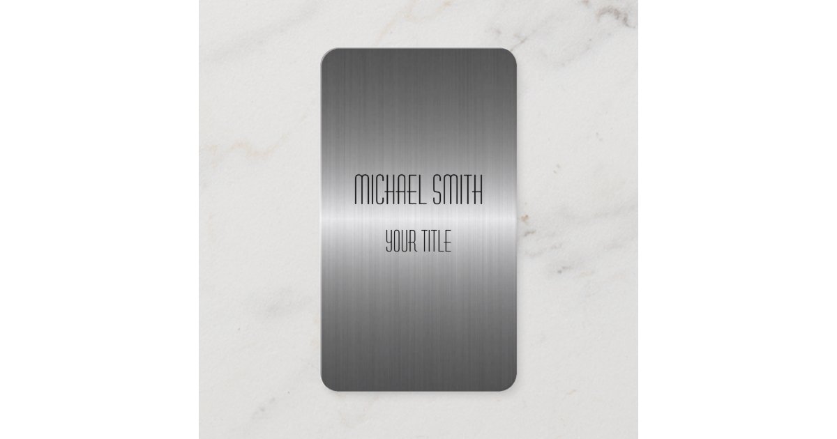 Silver Stainless Steel Metal Business Card | Zazzle
