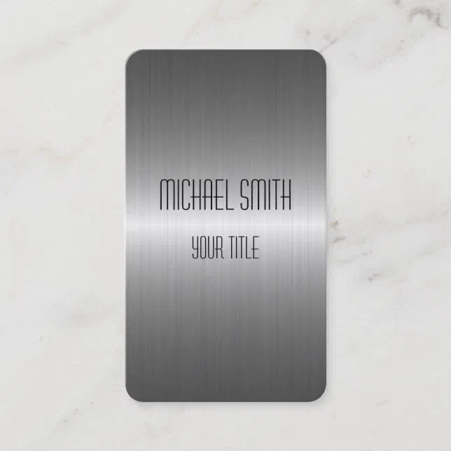 Silver Stainless Steel Metal Business Card | Zazzle