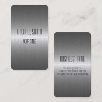 Silver Stainless Steel Metal Business Card | Zazzle