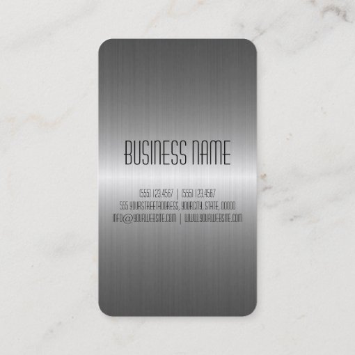 Silver Stainless Steel Metal Business Card | Zazzle