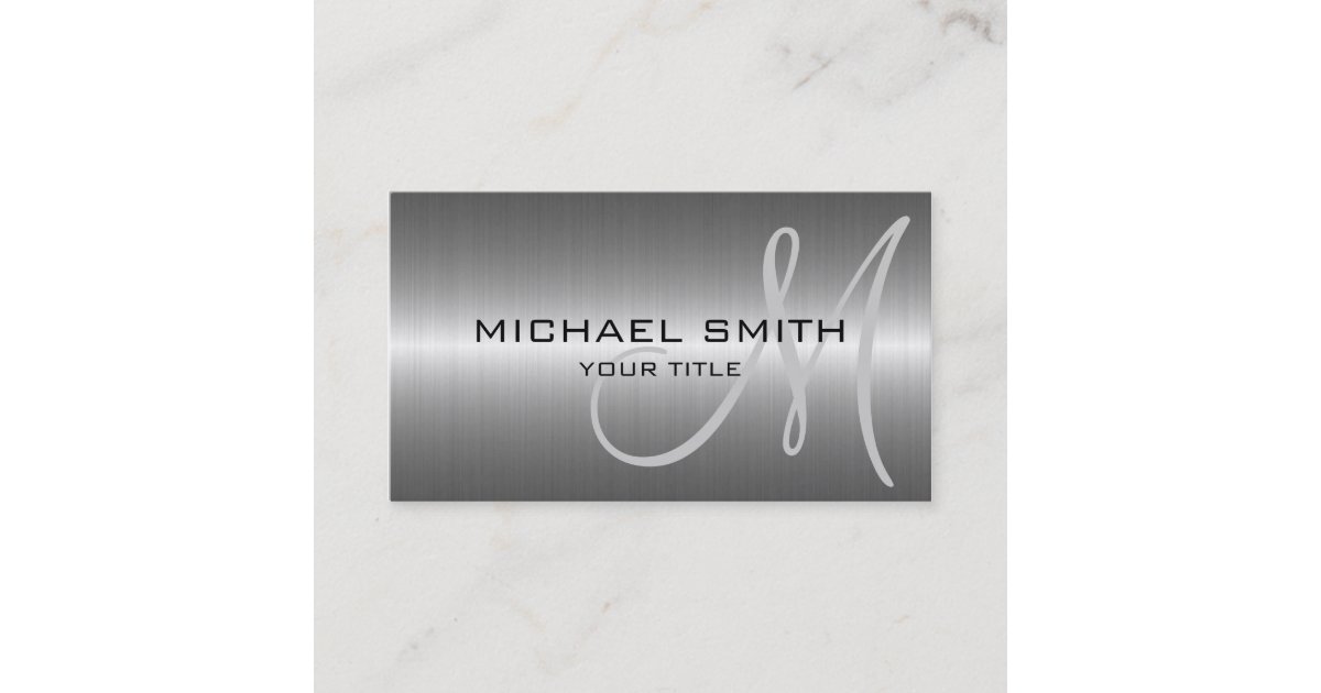 Silver Stainless Steel Metal Business Card | Zazzle
