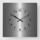 Silver Stainless Steel Metal Square Wall Clock | Zazzle