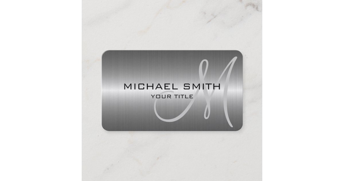 Silver Stainless Steel Print Metal Business Card | Zazzle