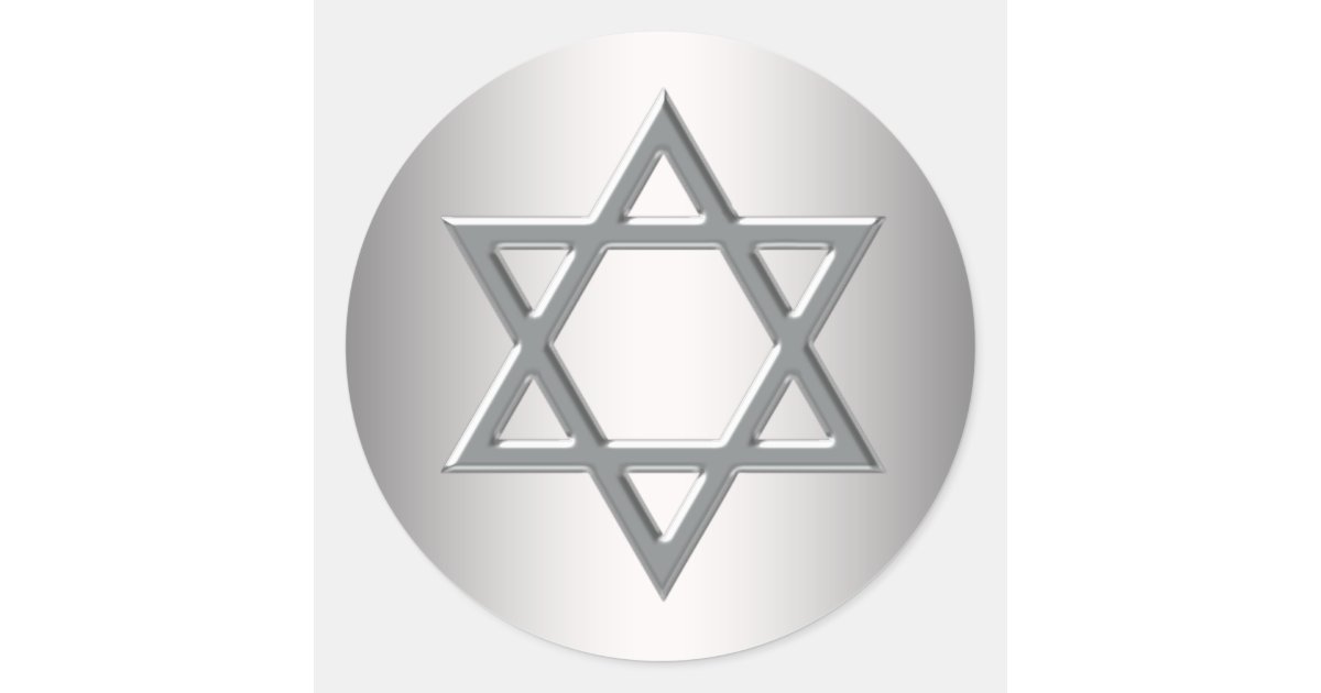 Silver Star of David Stickers | Zazzle