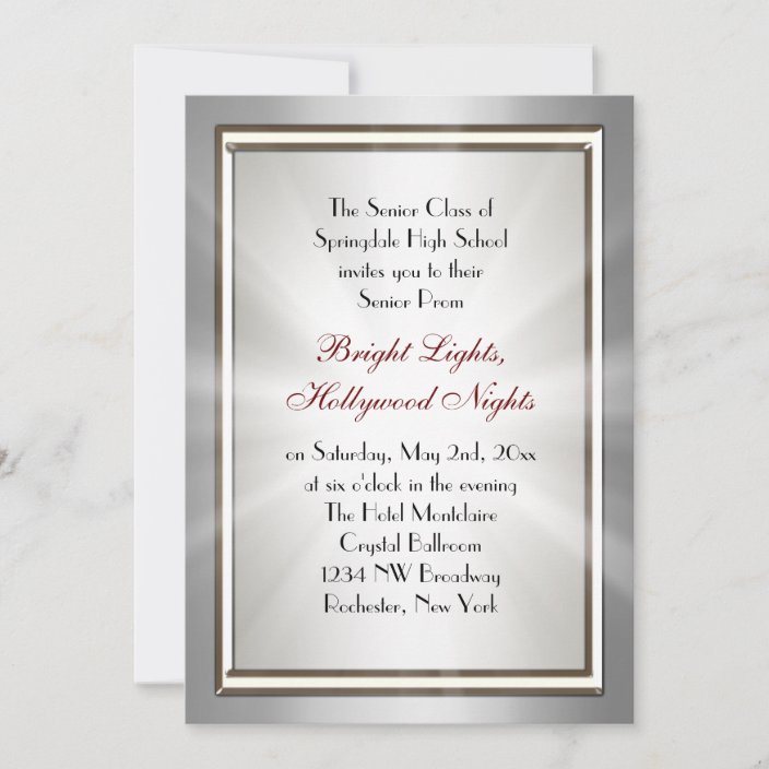 Silver Star Spotlight Prom Invitations | Zazzle.com
