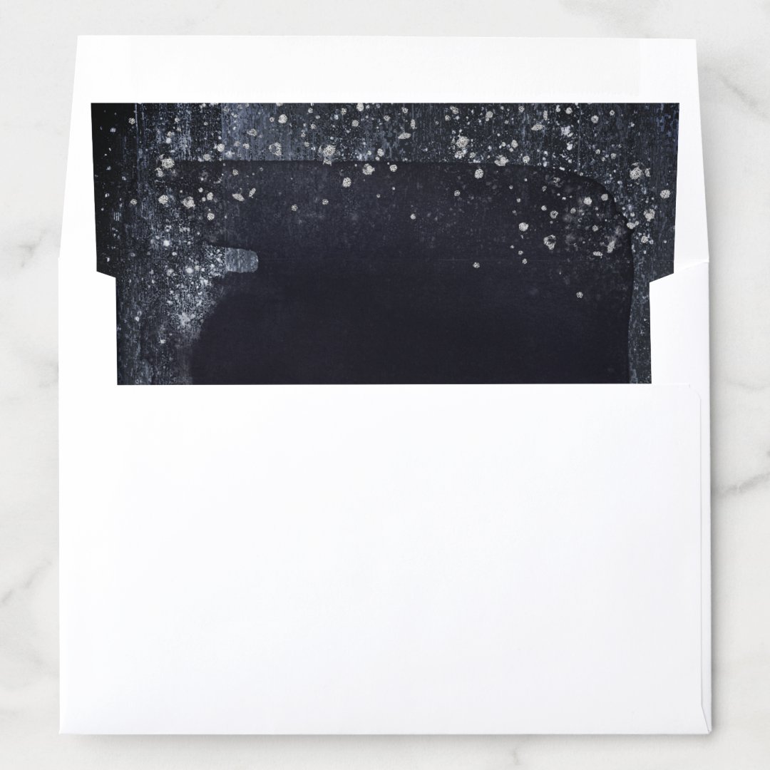 Silver Starry Night Wedding Invitation Suite Envelope Liner | Zazzle