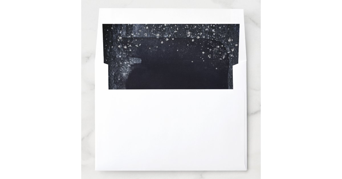 Silver Starry Night Wedding Invitation Suite Envelope Liner | Zazzle