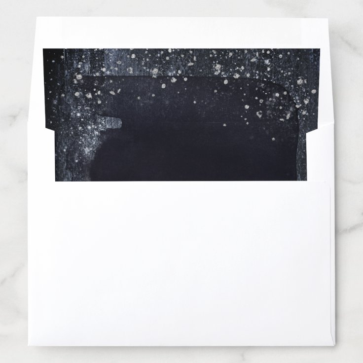 Silver Starry Night Wedding Invitation Suite Envelope Liner | Zazzle