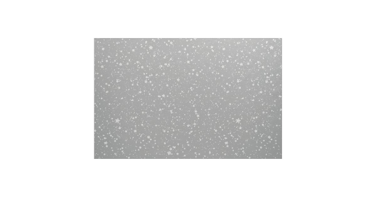 Silver Stars Fabric | Zazzle