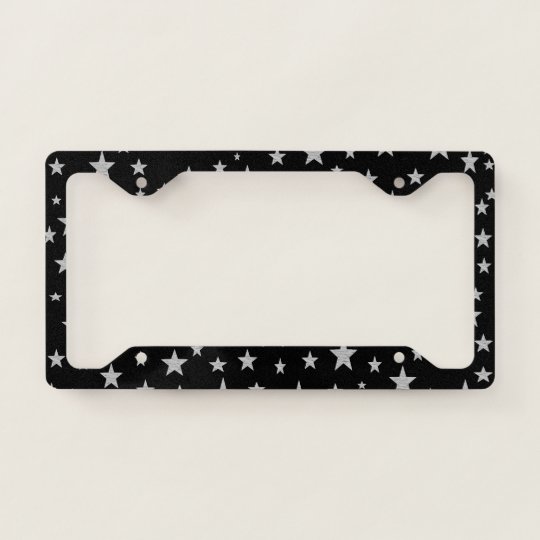 Silver Stars License Plate Frame | Zazzle.com