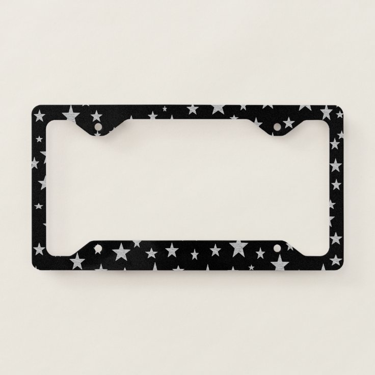 Silver Stars License Plate Frame | Zazzle