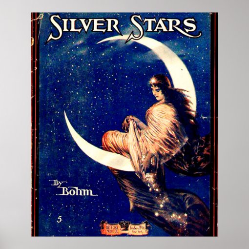 Silver Stars Vintage Poster | Zazzle