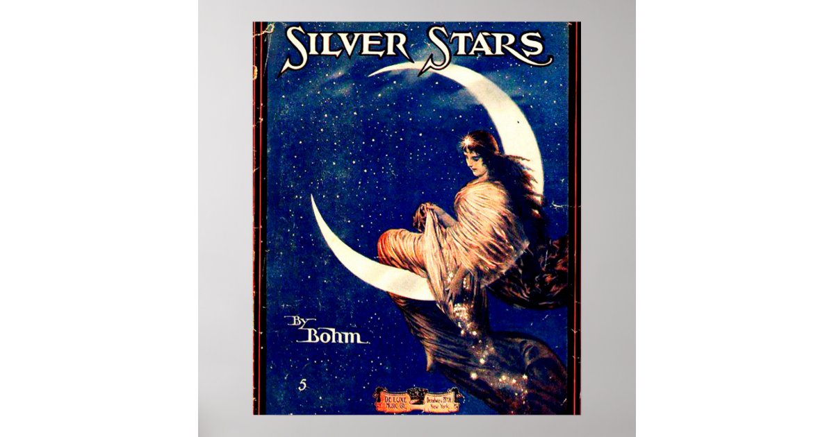Silver Stars Vintage Poster | Zazzle