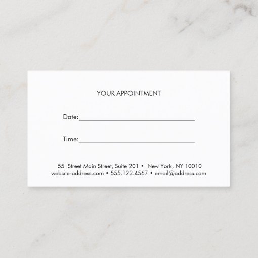 Silver Striped Brow and Makeup Appointment Card | Zazzle