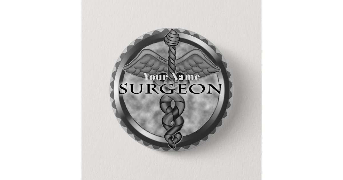 Silver Surgeon pin button | Zazzle
