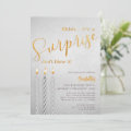 Silver Surprise Birthday Invitation Glitter Candle | Zazzle