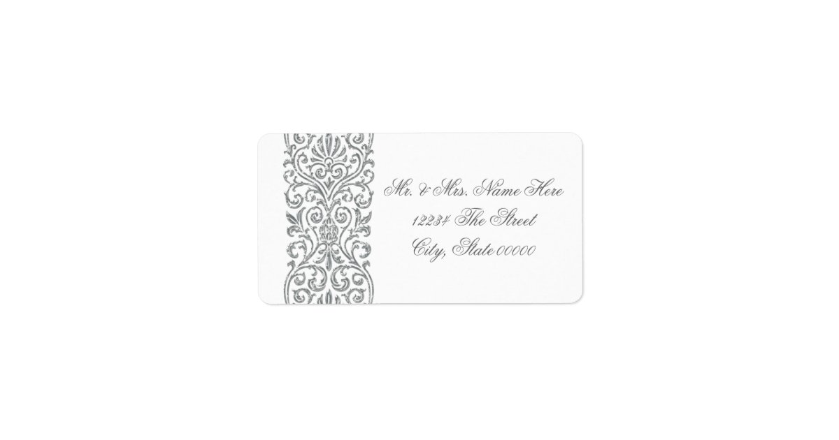 Silver Swirl Border Label | Zazzle