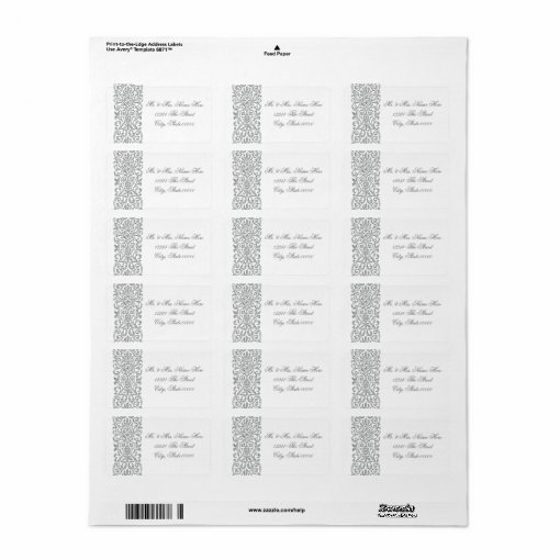 Silver Swirl Border Label | Zazzle